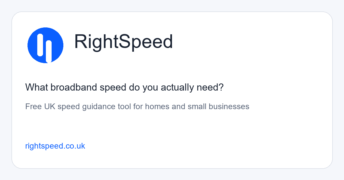 What broadband speed do you actually need? | RightSpeed UK tool